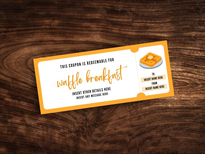Editable Pancake Making Coupon, Printable Breakfast Date Ticket ...