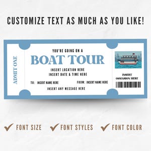 Editable Boat Tour Ticket Template, Printable River Boat Tour Boarding ...