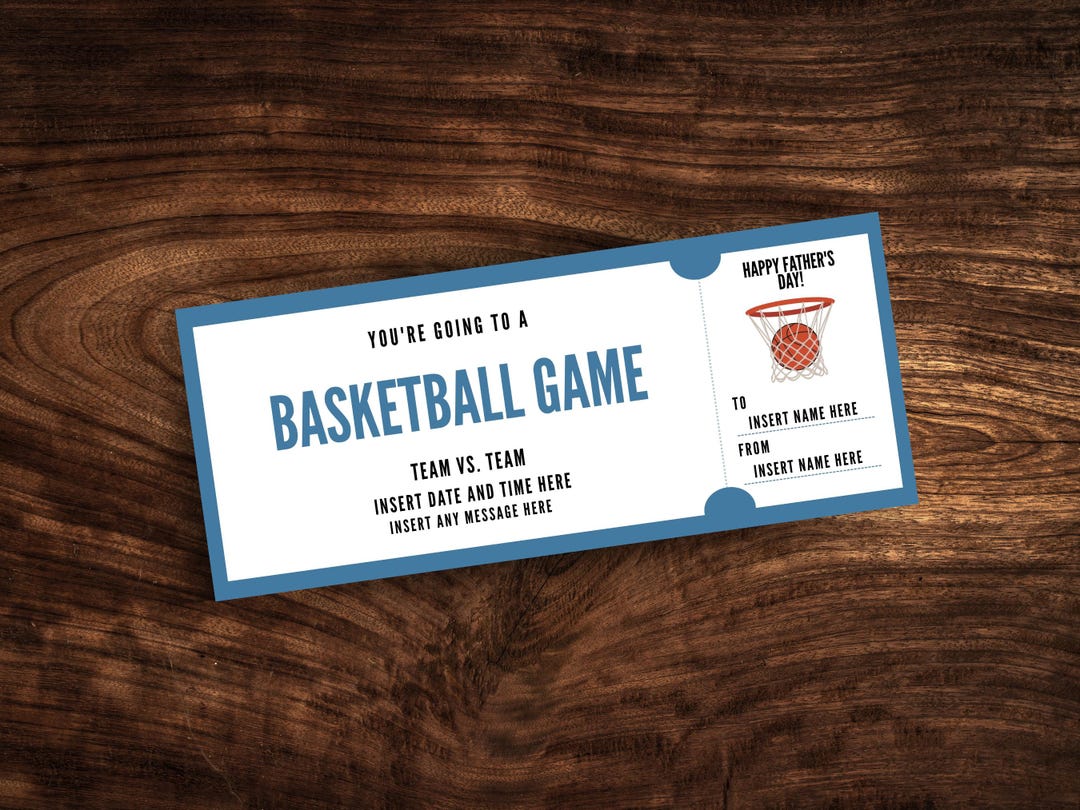 Editable Basketball Game Ticket Template, Printable Basketball Ticket ...
