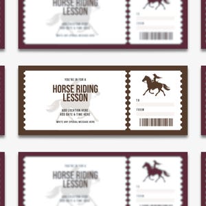 Editable Horse Riding Lesson Coupon Template, Printable Horseback ...