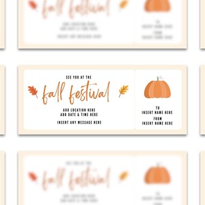 Editable Fall Festival Ticket Template, Custom Harvest Festival Coupon ...