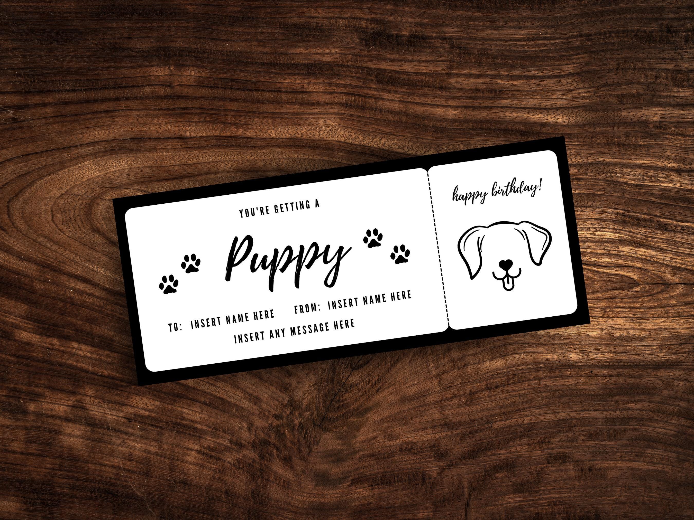 Editable New Puppy Coupon Template, Custom New Dog Ticket Template ...