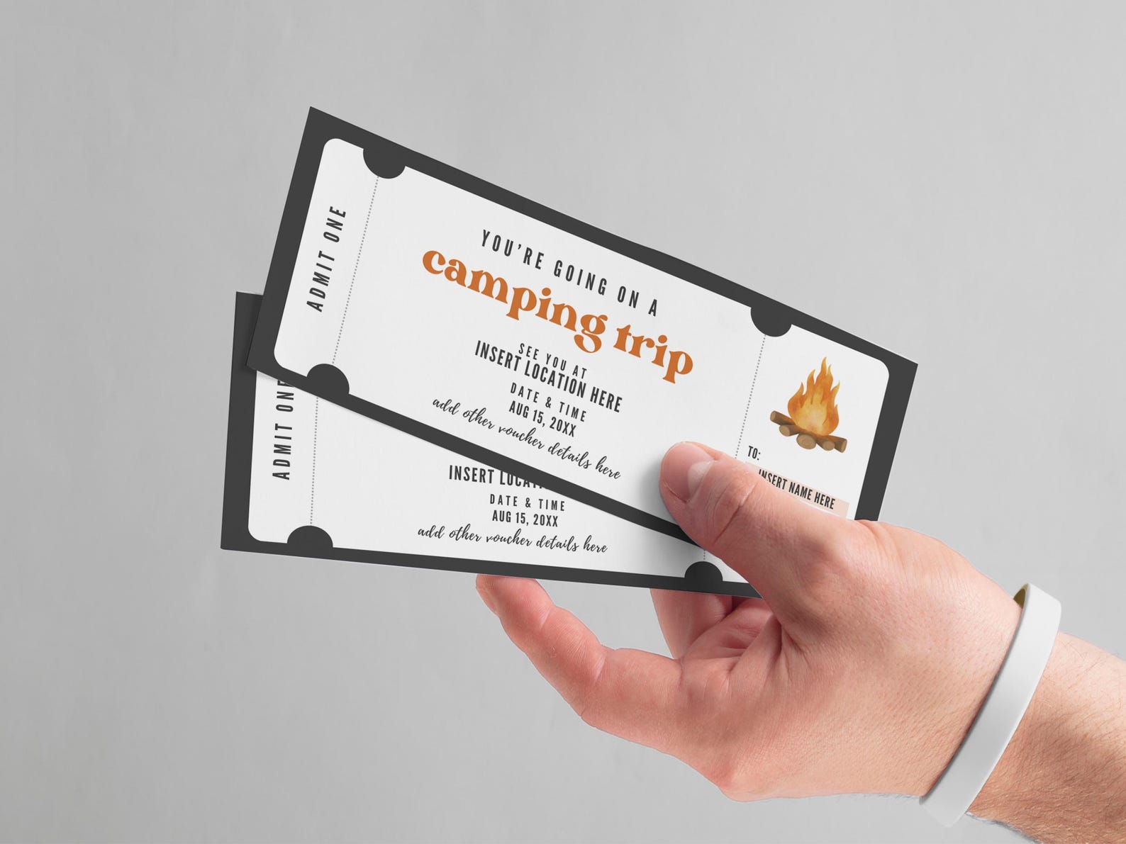 Editable Camping Trip Coupon, Custom Camping Adventure Gift Certificate ...