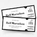 Editable Half-marathon Ticket Template, Custom 1/2 Marathon Race Coupon ...