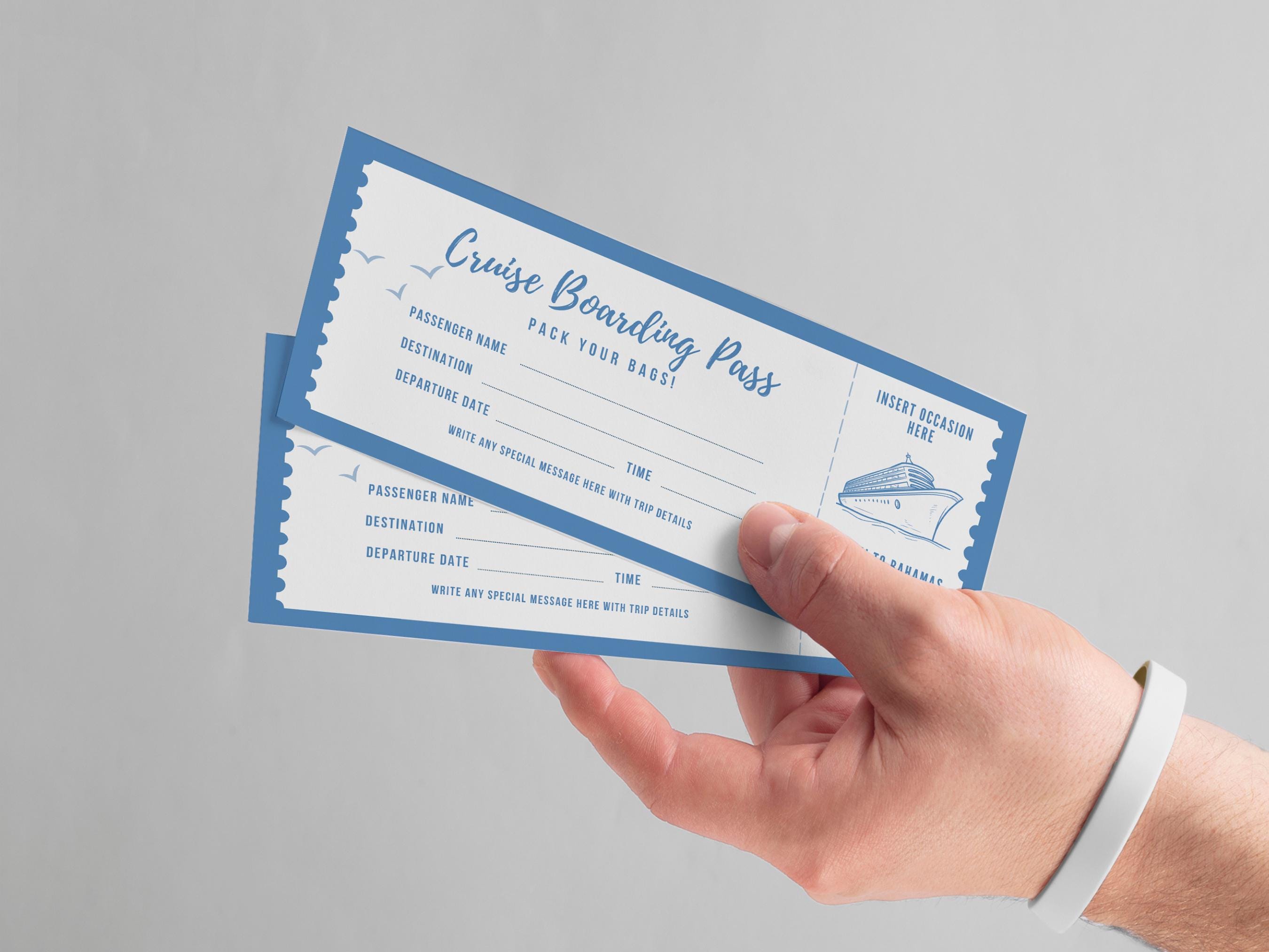 Editable Cruise Ticket, Cruise Boarding Pass Coupon, Personalized ...