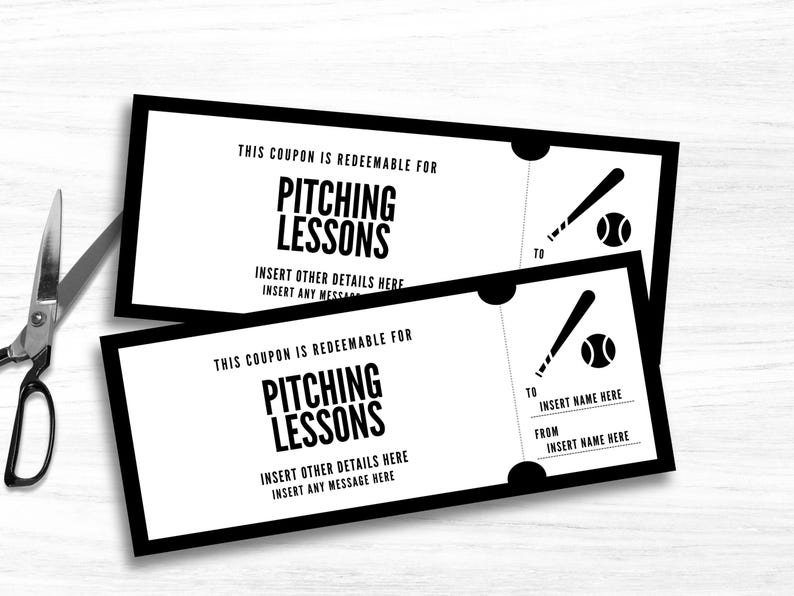 Editable Baseball Pitching Lessons Coupon, Custom Softball Training ...