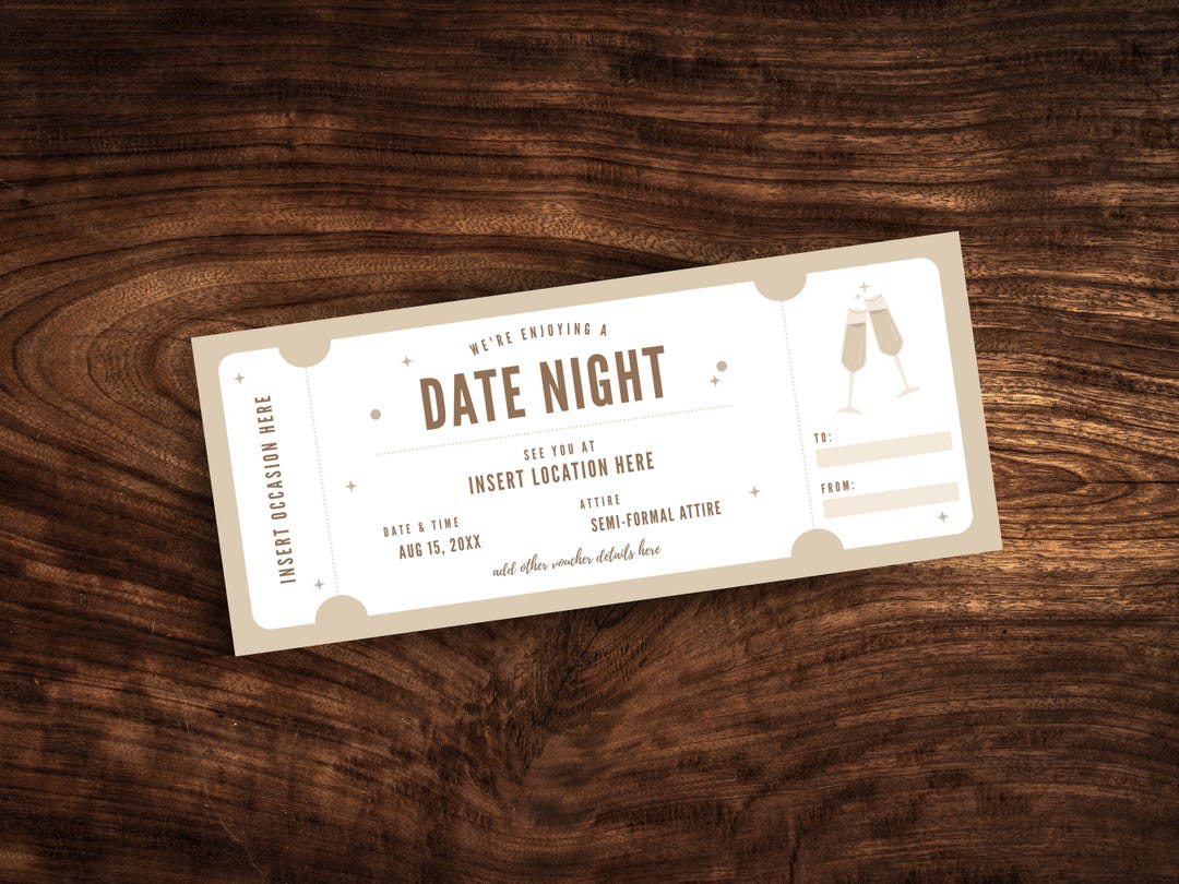 Custom Date Night Coupon, Printable Surprise Date Night Voucher ...