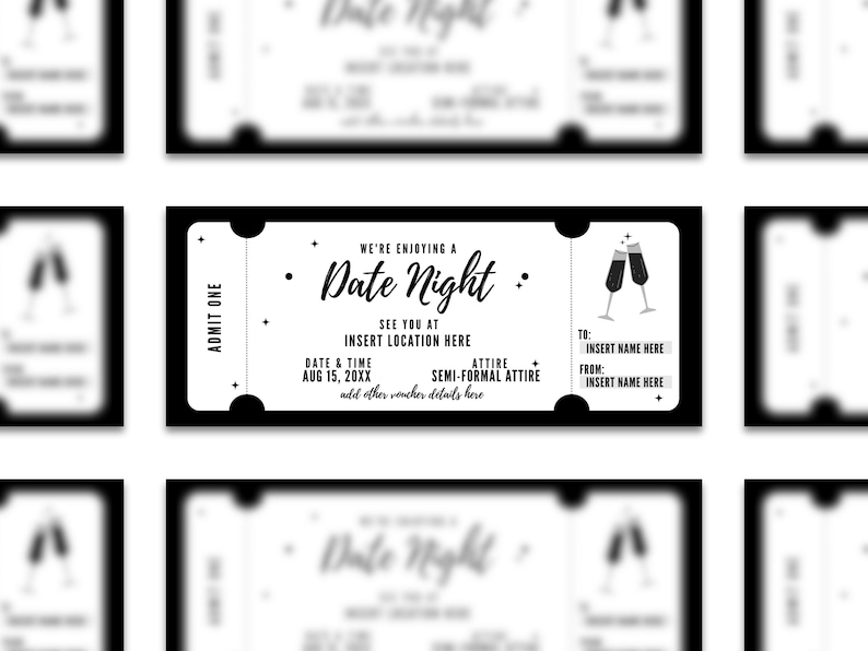 Custom Dinner Date Night Coupon, Printable Surprise Dinner Date Night ...