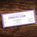 Editable Gymnastics Lesson Coupon, Custom Gymnastics Lessons Ticket ...