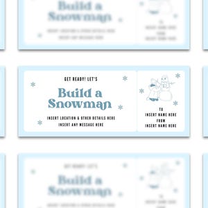Editable Build a Snowman Ticket Template, Custom Make a Snowman Coupon ...