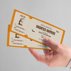 Editable Haunted Hayride Coupon, Custom Haunted Hayride Ticket Template ...