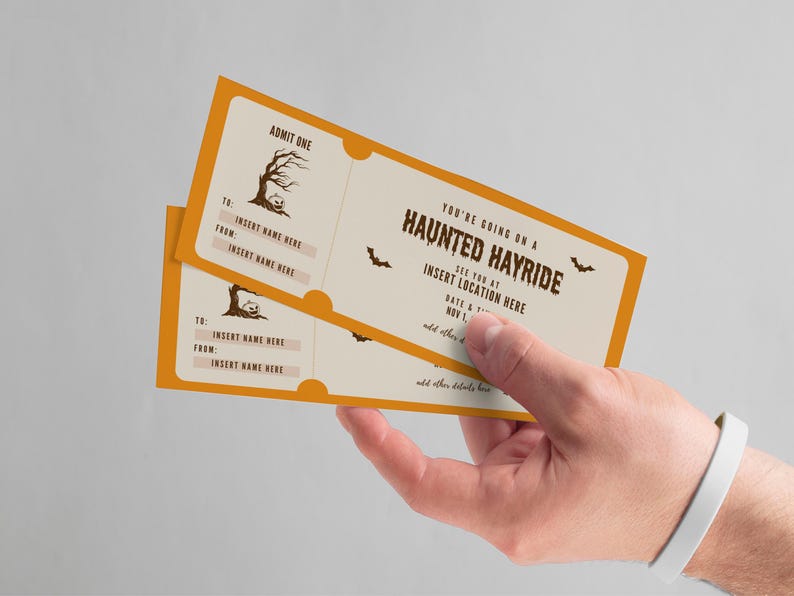 Editable Haunted Hayride Coupon, Custom Haunted Hayride Ticket Template ...