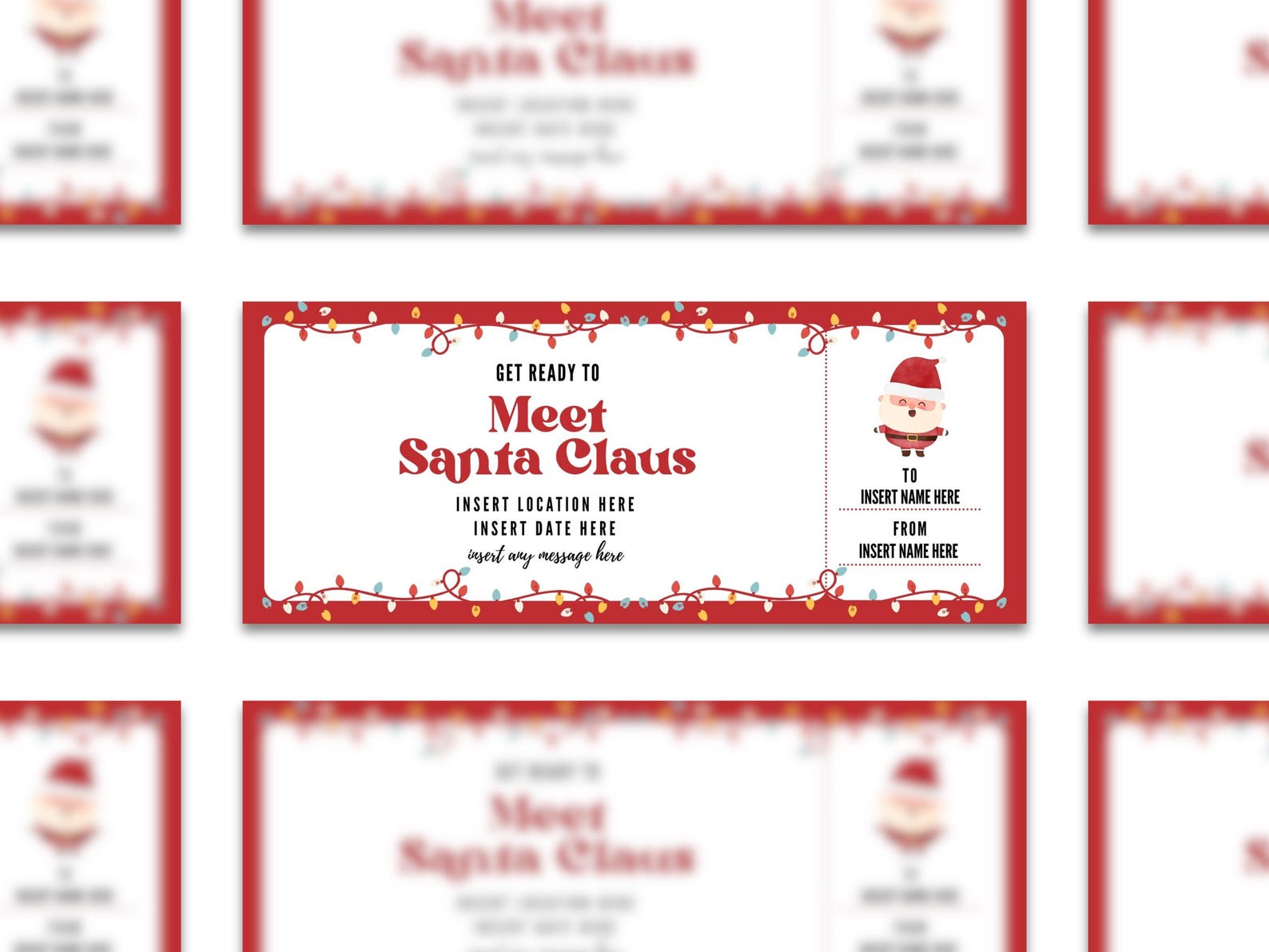 Editable Meet Santa Ticket Template, Custom Santa Meet and Greet Gift ...