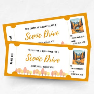Editable Scenic Drive Coupon Template, Custom Scenic Fall Foliage ...