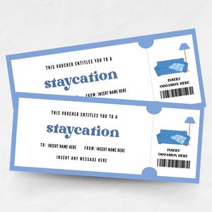 Editable Staycation Coupon Template, Custom Surprise Hotel Staycation ...