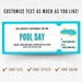 Editable Pool Day Coupon, Printable Summer Pool Party Invitation ...