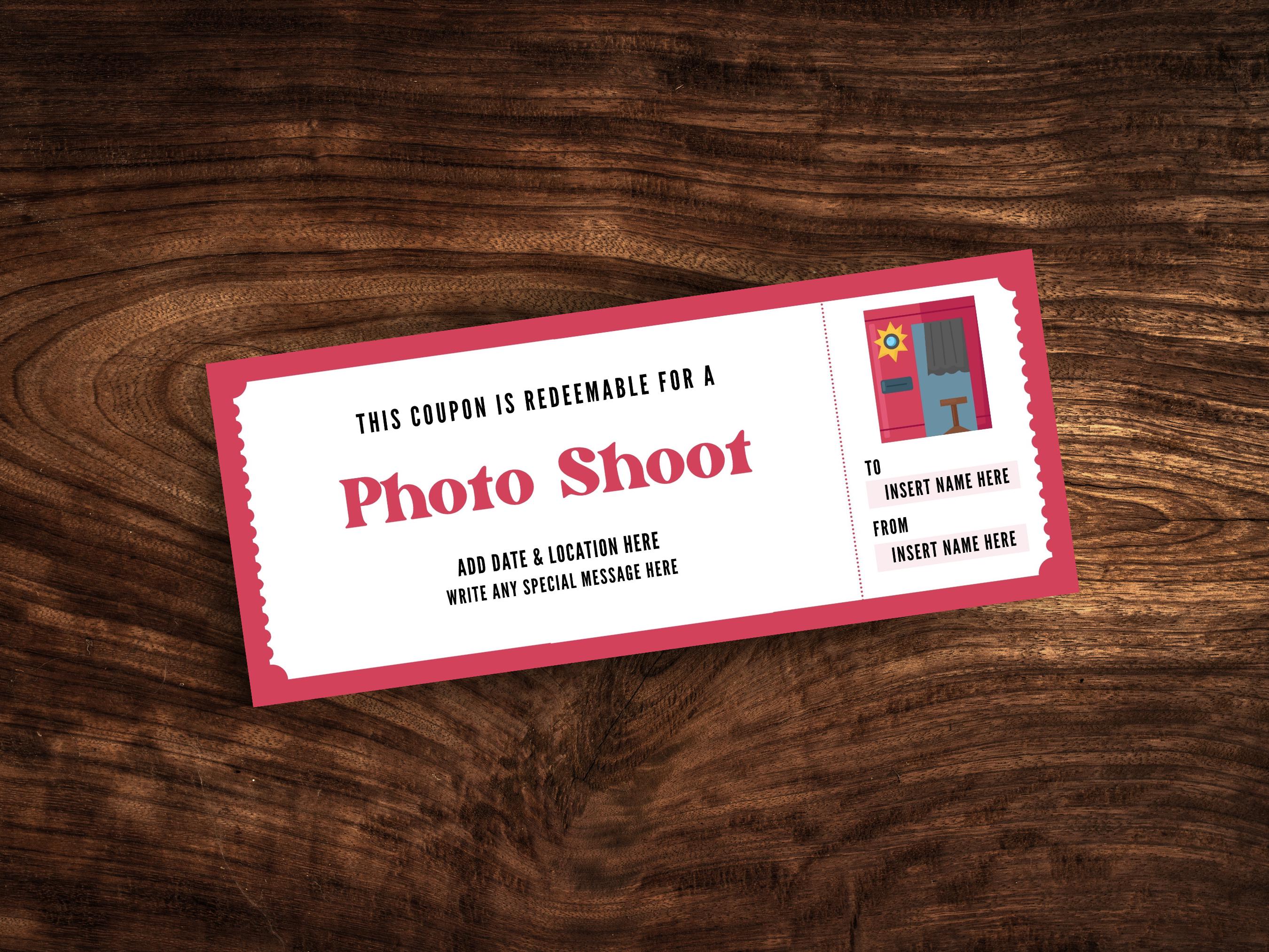 Editable Photo Booth Coupon, Custom Photo Booth Shoot Gift Certificate ...