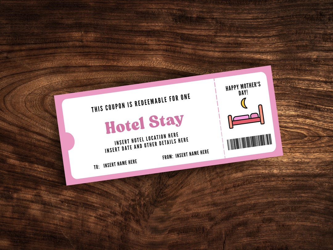 Editable Hotel Stay Coupon Template, Custom Surprise Hotel Gift Voucher ...