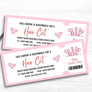 Editable Haircut Coupon, Printable Hair Cut Valentine's Day Gift ...