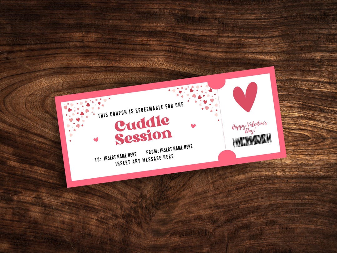 Editable Valentine's Day Cuddle Session Gift Certificate Template ...