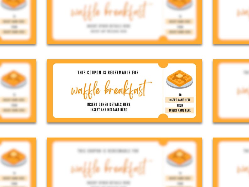 Editable Pancake Making Coupon, Printable Breakfast Date Ticket ...