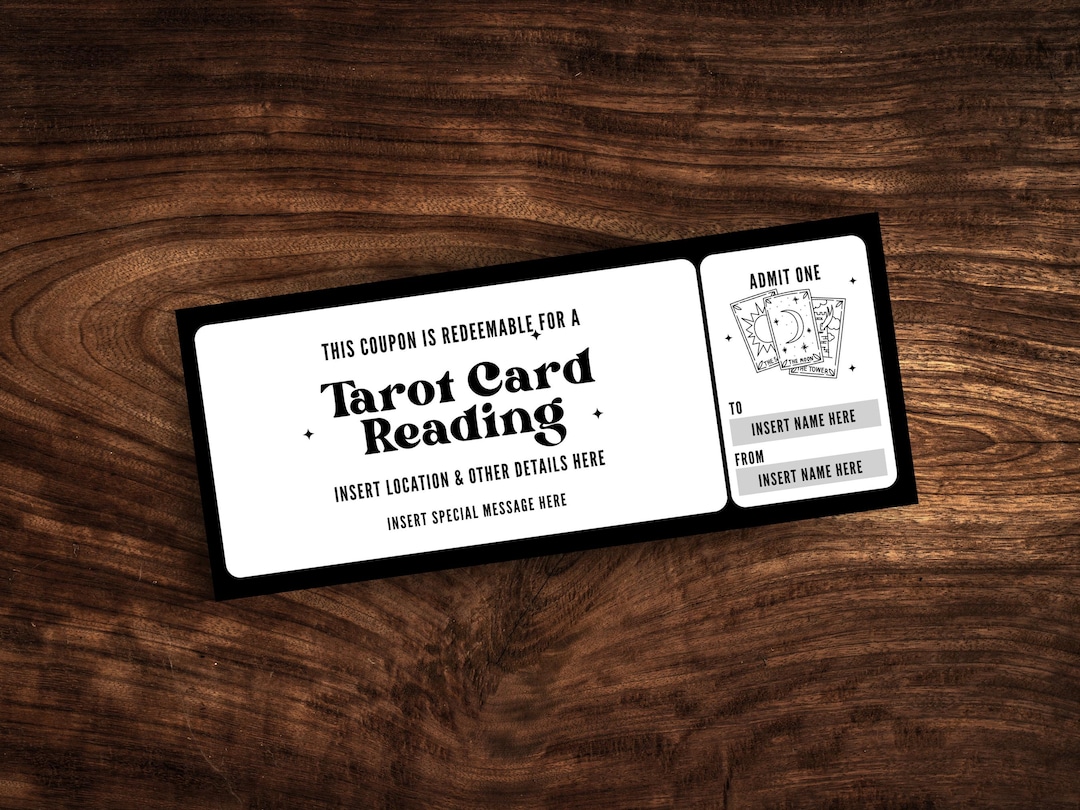 Editable Tarot Card Reading Coupon, Custom Spiritual Tarot Reading ...