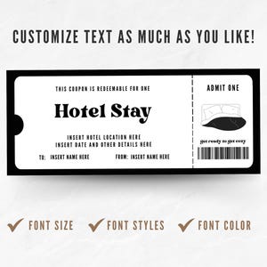 Editable Hotel Stay Coupon Template, Custom Surprise Hotel Gift Voucher ...