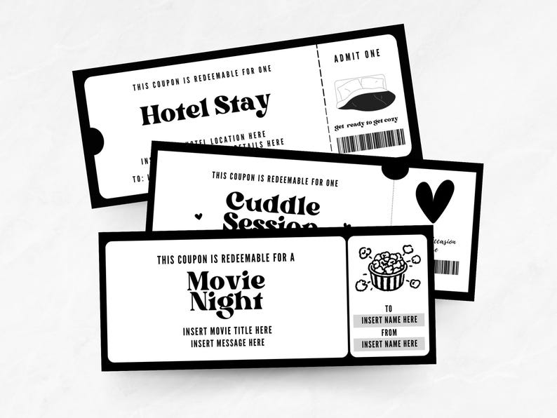 Editable Staycation Coupon Bundle, Printable Hotel Stay Coupon ...