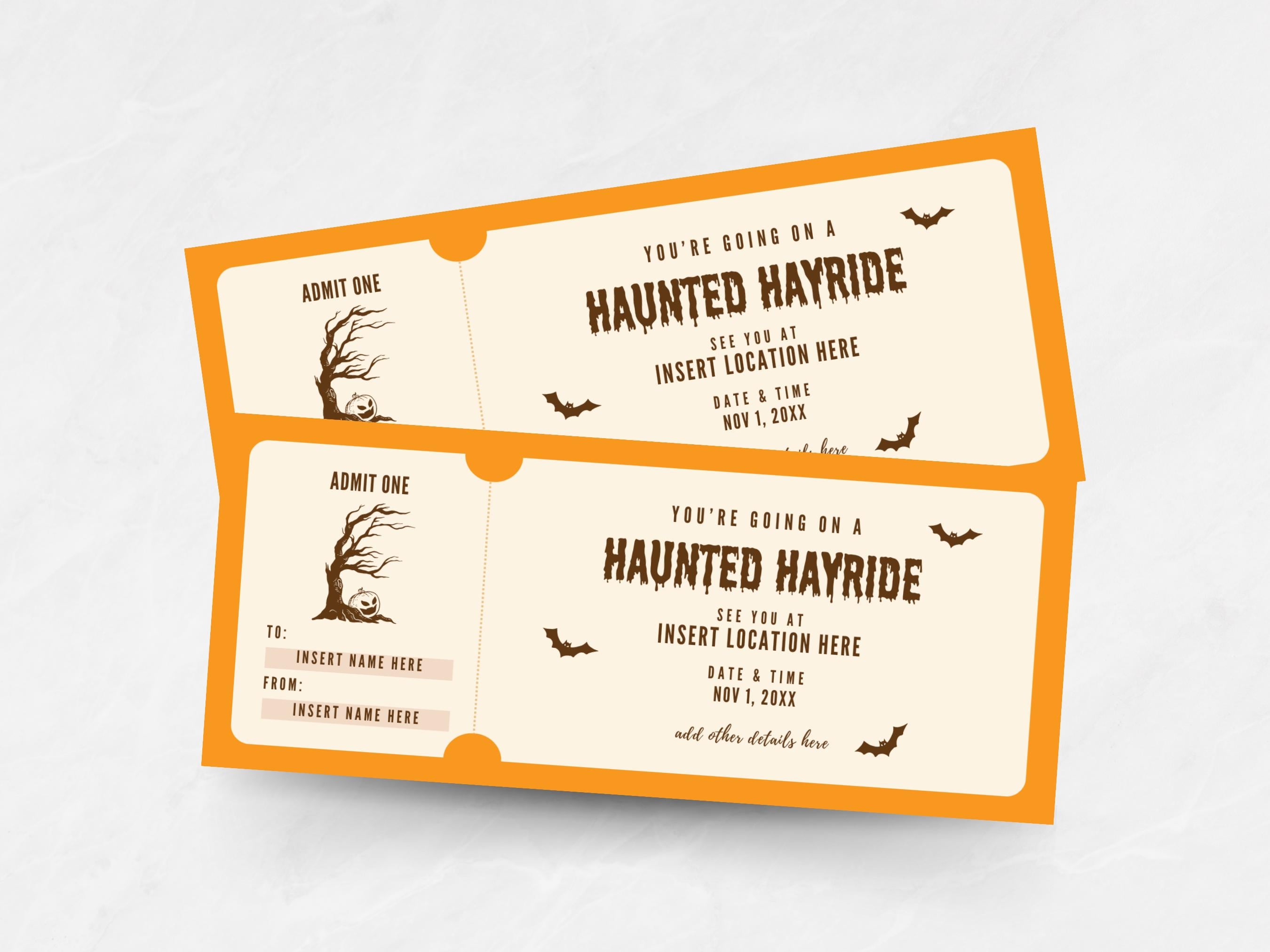 Editable Haunted Hayride Coupon, Custom Haunted Hayride Ticket Template ...