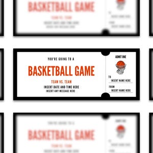 Editable Basketball Game Ticket Template, Printable Basketball Ticket ...