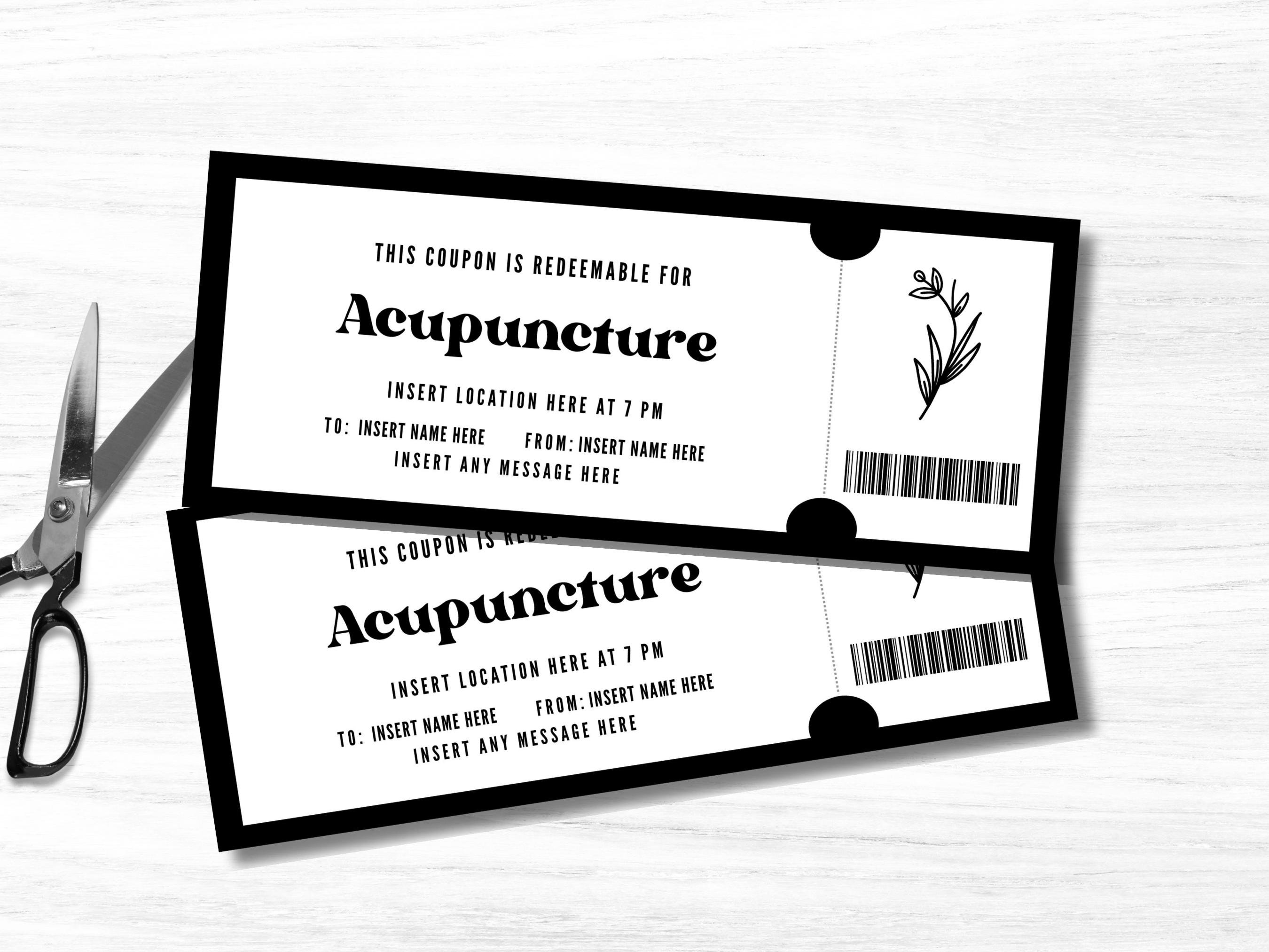 Editable Acupuncture Gift Certificate Template, Printable Acupuncture ...