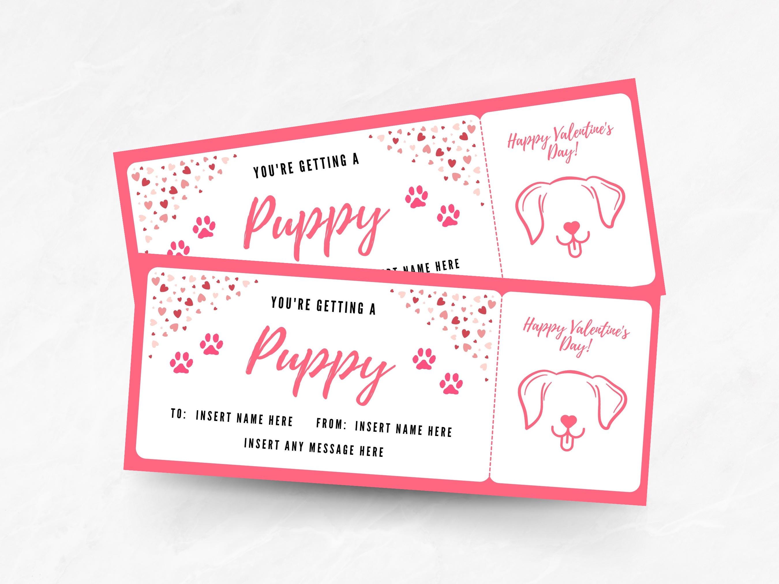 Editable New Puppy Coupon Template, Custom New Dog Ticket Template ...