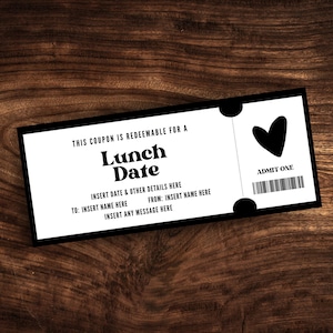 Custom Lunch Date Coupon, Printable Surprise Lunch Date Voucher ...
