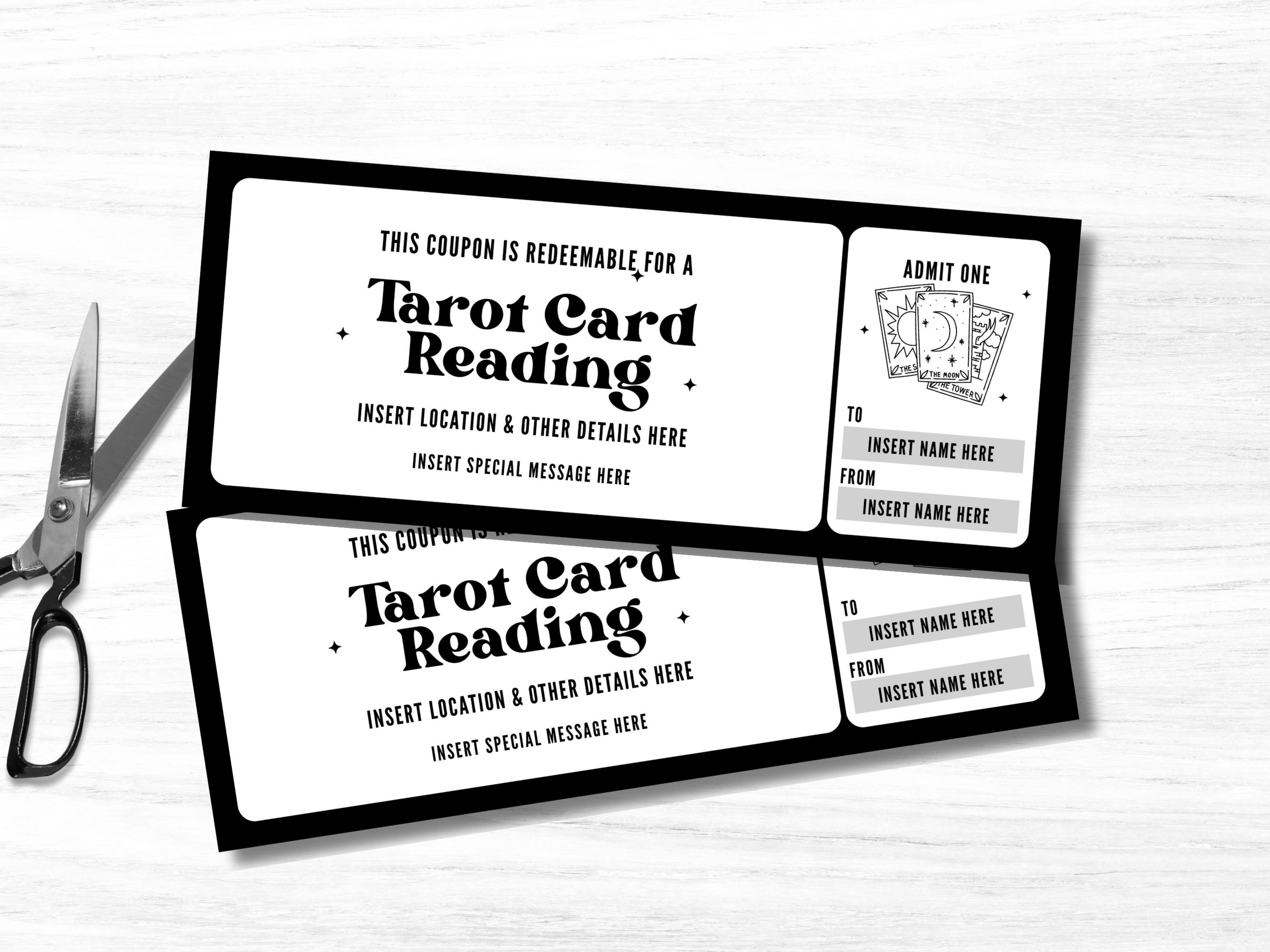 Editable Tarot Card Reading Coupon, Custom Spiritual Tarot Reading ...