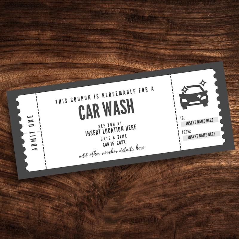 Dad Car Wash Coupon - Etsy