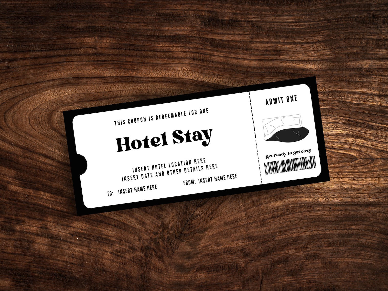Editable Hotel Stay Coupon Template, Custom Surprise Hotel Gift Voucher ...