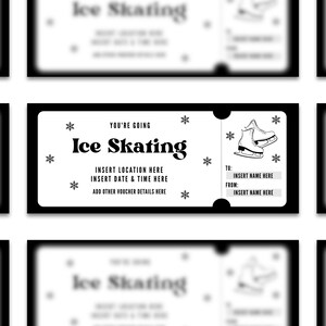 Editable Ice Skating Ticket Template, Custom Winter Ice Skating Coupon ...