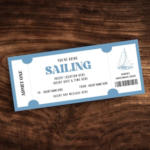 Editable Sailing Trip Ticket, Printable Sail Boat Boarding Pass Coupon ...