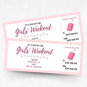 Editable Girls Trip Coupon, Girls Weekend Away Voucher, Printable Girls ...