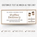 Editable Coffee Delivery Coupon, Printable Coffee Takeaway Ticket ...