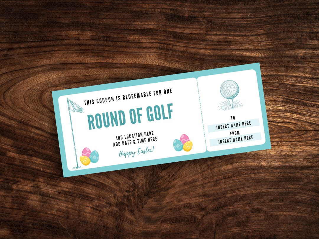Editable Round of Golf Gift Certificate, Custom Golf Coupon Template ...