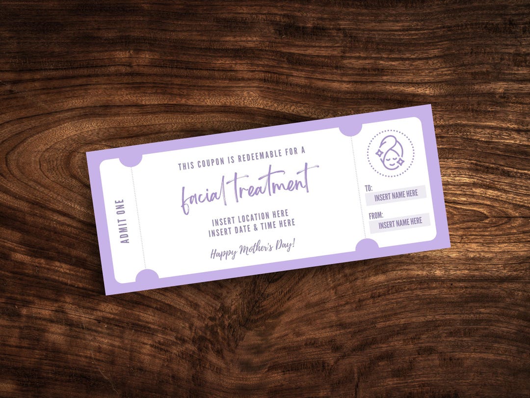 Editable Facial Coupon Template, Custom Facial Massage Voucher ...