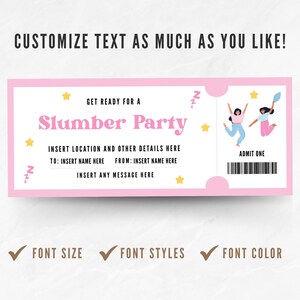Editable Slumber Party Coupon Template, Custom Sleepover Invitation ...