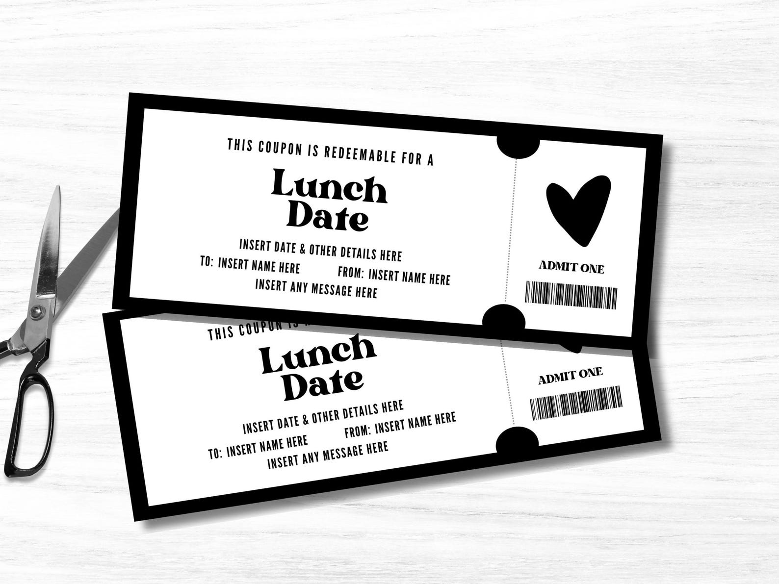 Custom Lunch Date Coupon, Printable Surprise Lunch Date Voucher ...
