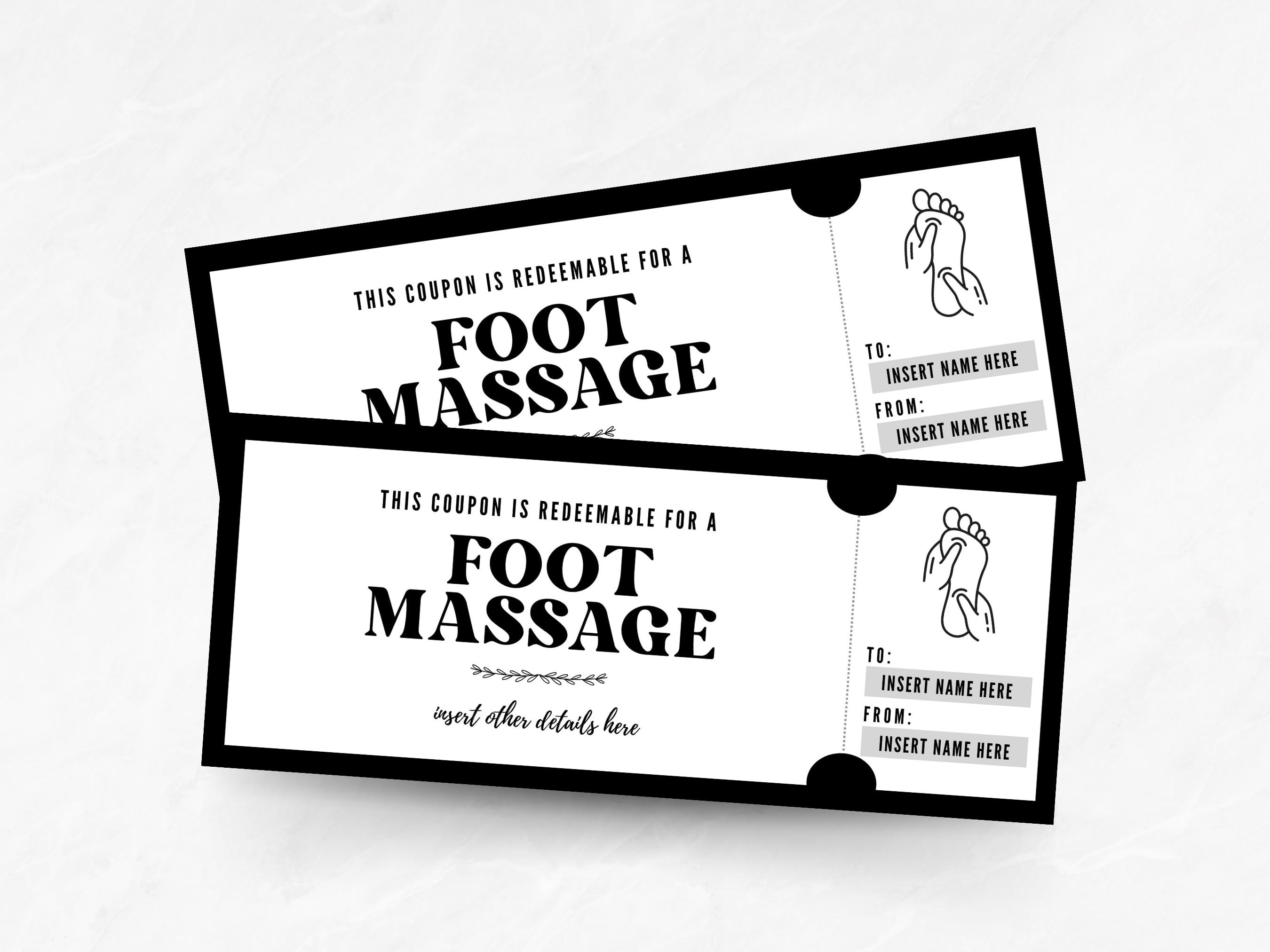 Editable Foot Massage Gift Certificate Template, Printable Foot Massage ...