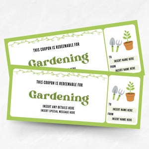 Custom Gardening Gift Certificate, Editable Landscaping Voucher, Printable Garden Coupon PDF - Etsy