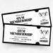Editable Gym Membership Coupon, Custom Fitness Club Membership Ticket ...
