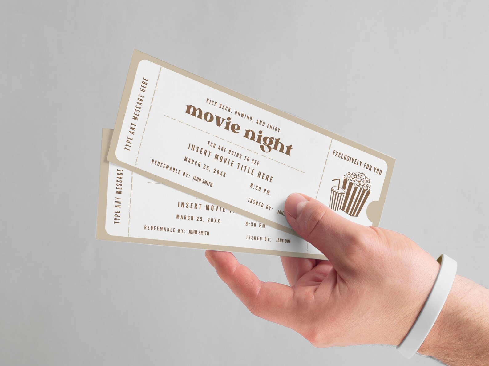 Editable Movie Night Coupon, Custom Movie Voucher, Digital Ticket ...