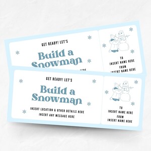 Editable Build a Snowman Ticket Template, Custom Make a Snowman Coupon ...