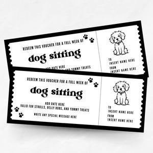 Editable Dog Sitting Coupon Template, Custom Dog Watching Ticket ...